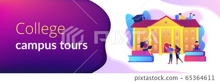 College campus concept banner header - Stock Illustration [65364611 ...