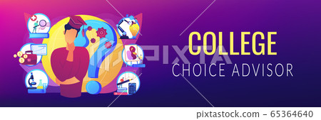College choice concept banner header - Stock Illustration [65364640 ...