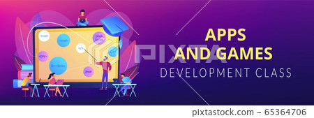 Coding workshop concept banner header - Stock Illustration [65364706 ...