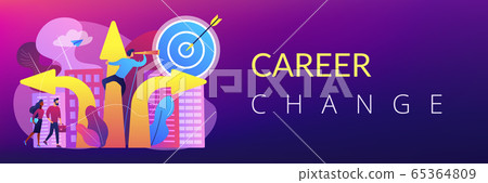 Career change concept banner header. - Stock Illustration [65364809 ...