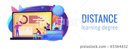 Distance learning concept banner header. - Stock Illustration [65364832 ...