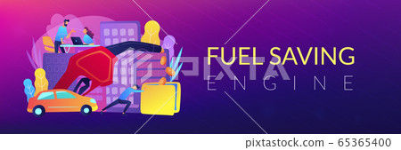 Fuel saving and gas mileage banner template.-插圖素材 [65365400] - PIXTA圖庫