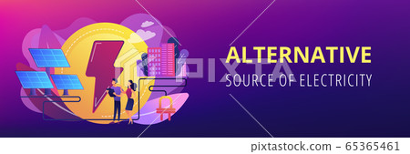 Solar energy concept banner header. - Stock Illustration [65365461] - PIXTA