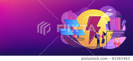 Solar energy concept banner header. - Stock Illustration [65365463] - PIXTA
