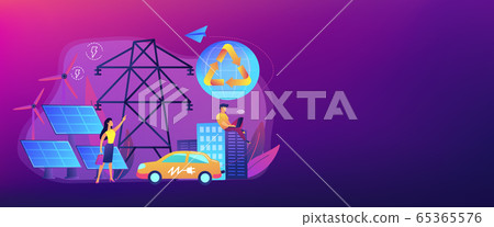 Renewable energy concept banner header. - Stock Illustration [65365576 ...