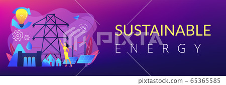 Sustainable energy concept banner header. - Stock Illustration ...