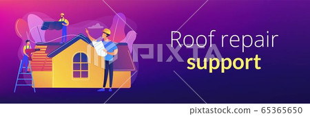 Roofing services concept banner header - Stock Illustration [65365650 ...