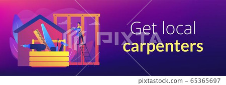 Carpenter services concept banner header - Stock Illustration [65365697 ...