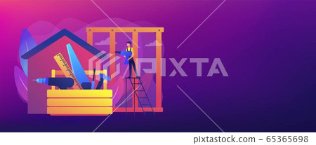 Carpenter services concept banner header - Stock Illustration [65365698 ...