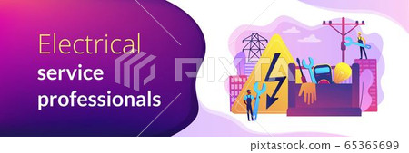 Electrician services concept banner header - Stock Illustration ...