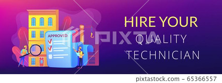 Construction quality control concept banner header - Stock Illustration ...