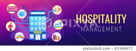 Hospitality management concept banner header - Stock Illustration ...
