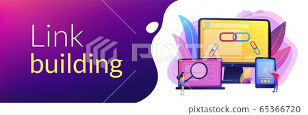 Link building concept banner header - Stock Illustration [65366720] - PIXTA