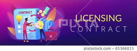 Licensing contract concept banner header - Stock Illustration [65366813 ...