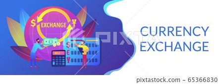 Currency exchange concept banner header-插圖素材 [65366830] - PIXTA圖庫