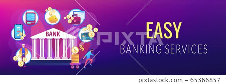 Banking operations concept banner header - Stock Illustration [65366857 ...