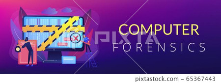 Computer forensics concept banner header - Stock Illustration [65367443 ...
