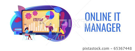 IT management courses concept banner header - Stock Illustration ...