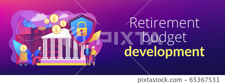 Retirement investments concept banner header. - Stock Illustration ...