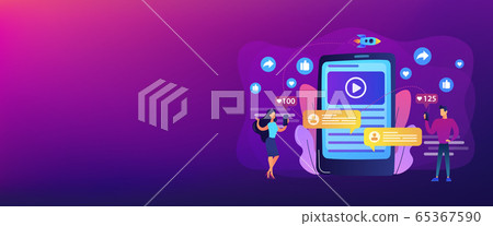 Viral content concept banner header. - Stock Illustration [65367590 ...