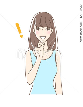 A woman facing the front smiling and convinced - Stock Illustration ...