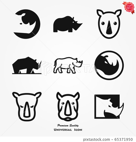 Rhino icon isolated on backgrounds, vector... - Stock Illustration ...