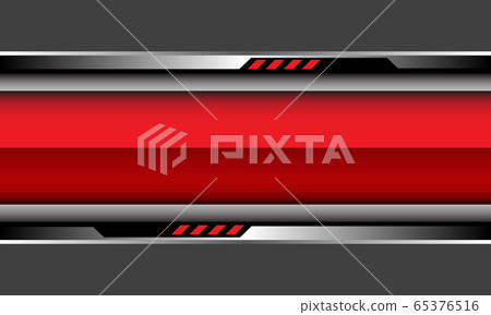 Abstract red glossy banner silver black cyber... - Stock Illustration ...
