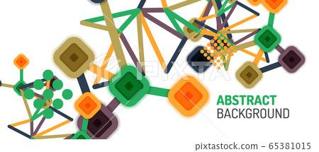 Abstract square dot connections, flat style... - Stock Illustration ...