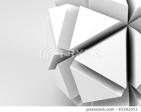Abstract white geometric background, 3d renderi - Stock Illustration ...