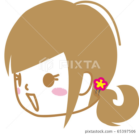 Diagonal face girl smile - Stock Illustration [65397506] - PIXTA