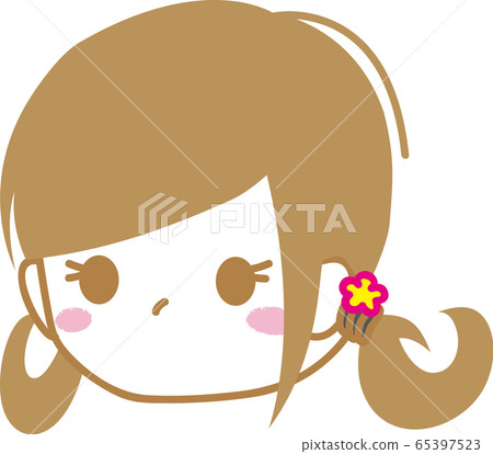 Angled face girl expressionless - Stock Illustration [65397523] - PIXTA
