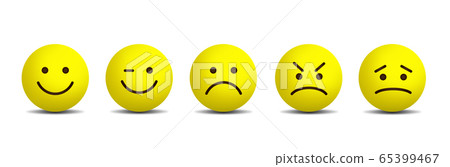 Various yellow emotional icons isolated on... - Stock Illustration ...
