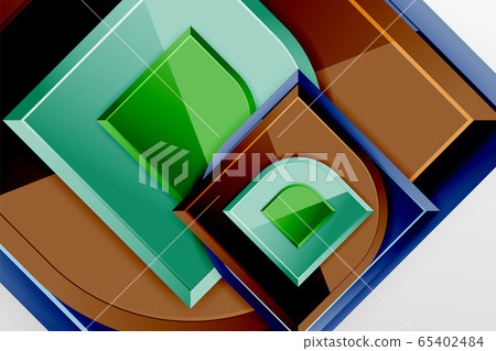 Glossy glass squares with round elements... - Stock Illustration ...