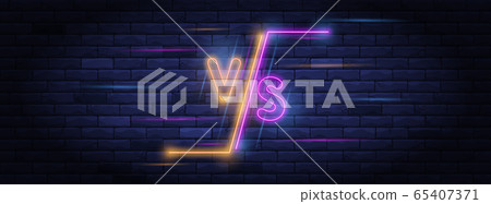 Illuminated neon versus screen design - Stock Illustration [65407371 ...
