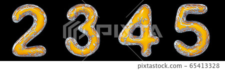 Number set 2, 3, 4, 5 made of realistic 3d... - Stock Illustration ...