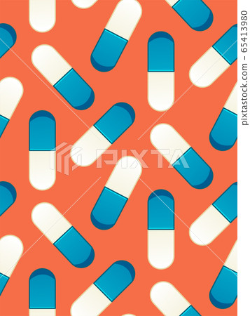 Flat style oval capsule pills seamless pattern - Stock Illustration ...