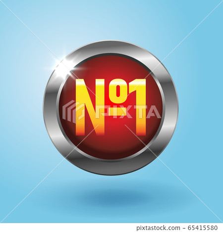 Number one red button on blue background, Best... - Stock Illustration ...