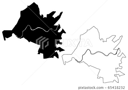Uzhhorod City (Ukraine, Zakarpattia Oblast) map - Stock Illustration ...