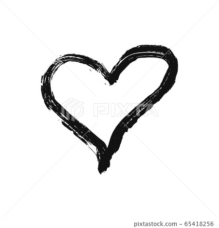 Hand draw vector heart from ink paint - Stock Illustration [65418256 ...