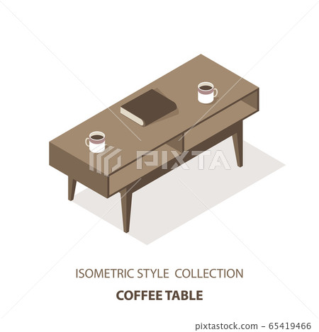Flat set of vector isometric coffee table....-插圖素材 [65419466] - PIXTA圖庫