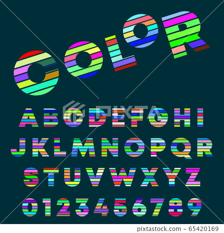 Alphabet letters and numbers color design.... - Stock Illustration ...