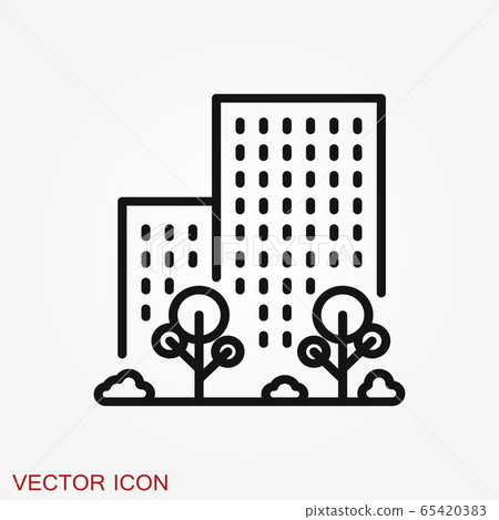 Urban vector icon, city symbol isolated on - Stock Illustration ...