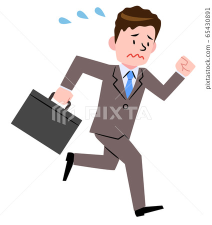 Businessman running while sweating - Stock Illustration [65430891] - PIXTA