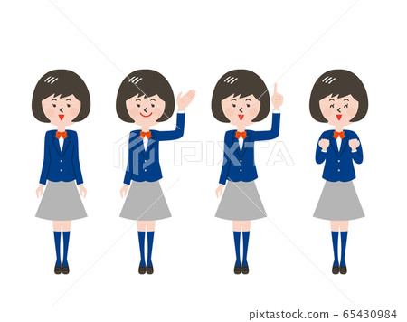 Female student's expression variations - Stock Illustration [65430984 ...