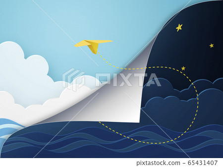 Paper Craft-From Night to Morning-Curve-Paper... - Stock Illustration ...