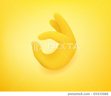 OK sign. 3d comic style editable vector - Stock Illustration [65433066 ...