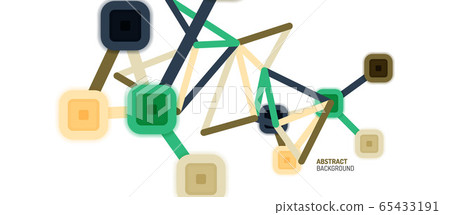 Abstract square dot connections, flat style... - Stock Illustration ...