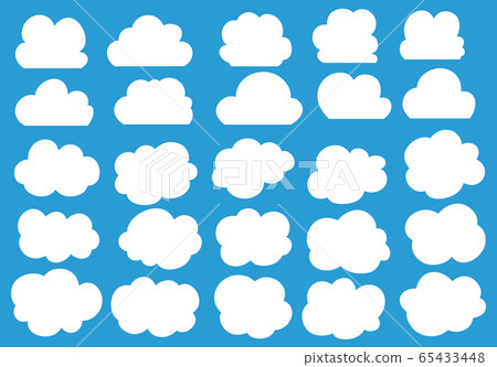 Cloud weather frame sky landscape simple cute... - Stock Illustration ...