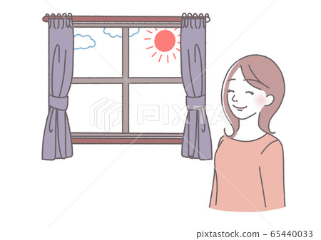 Sunny fine weather window female - Stock Illustration [65440033] - PIXTA