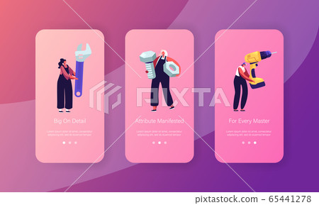 Call Master Girls Mobile App Page Onboard... - Stock Illustration ...